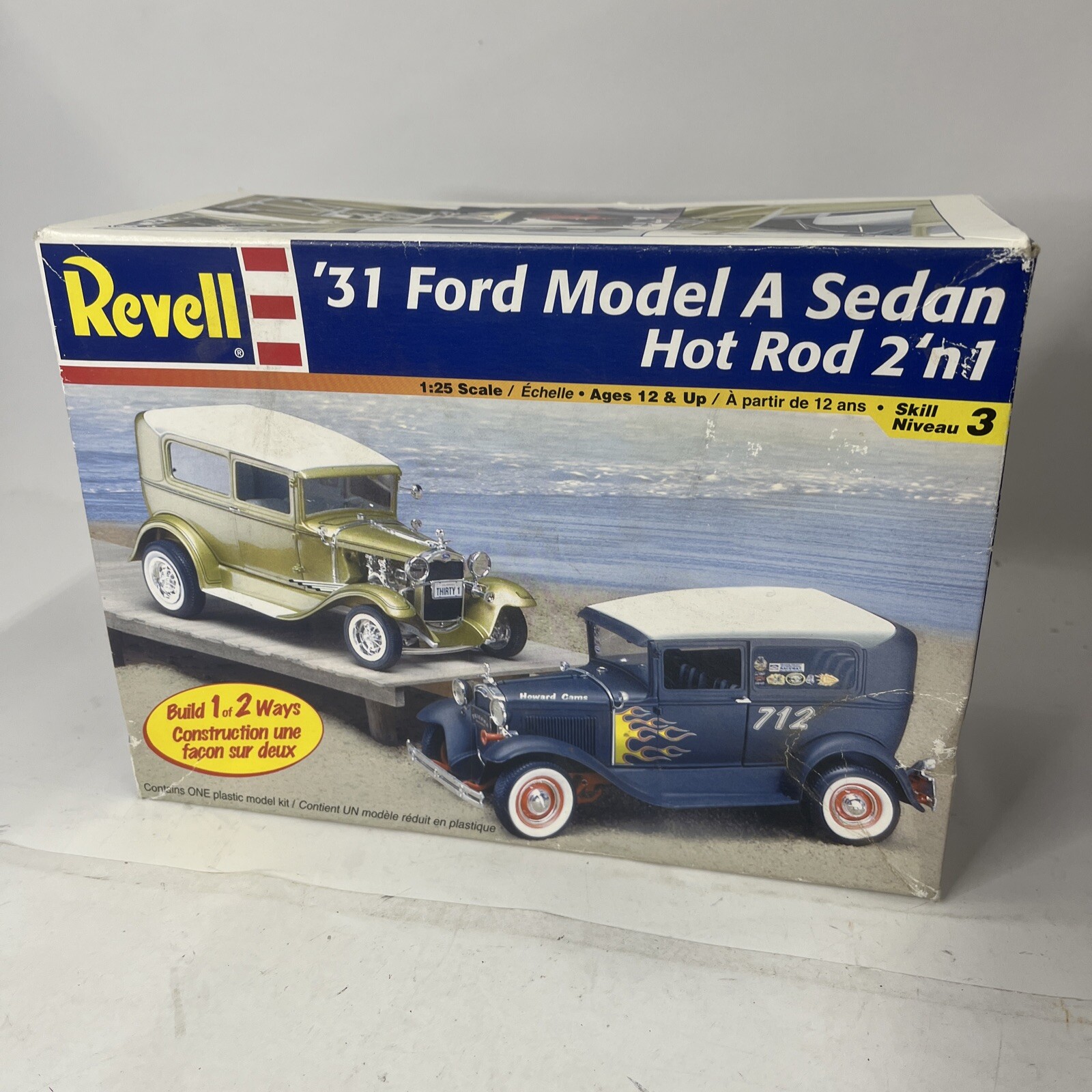 UNBUILT OPEN BOX KIT REVELL '31 FORD MODEL A SEDAN HOT ROD 2 'N 1 SCALE ...
