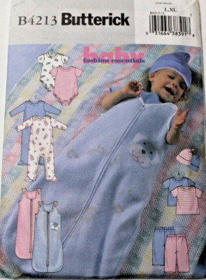 Butterick 4213 Infant Baby Bunting Top Rompers Pants & Hat Sewing ...