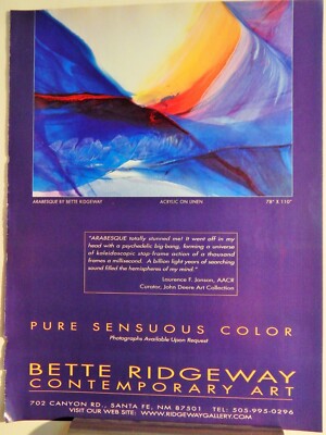 BETTE RIDGEWAY ART PIECE VTG ORIG 1998 ADVERTISEMENT | eBay