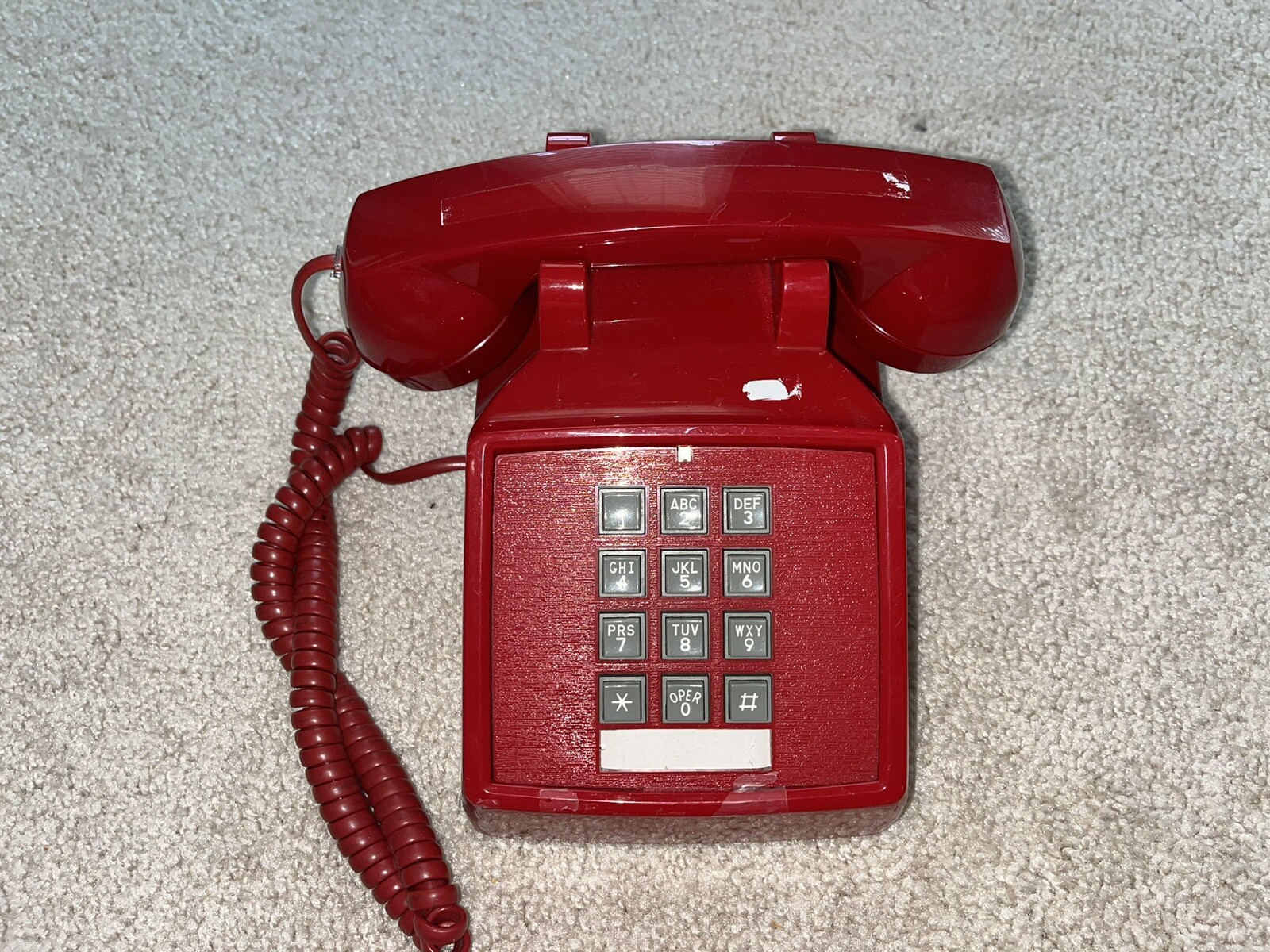 Cortelco 250047-VBA-20M Red Corded Telephone Push to Talk Button ...