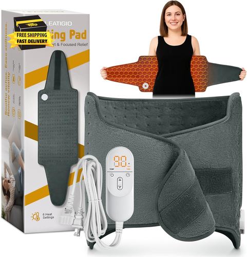 Heating Pad for Back Pain Relief, Wrap around Heating Pad for Period ...