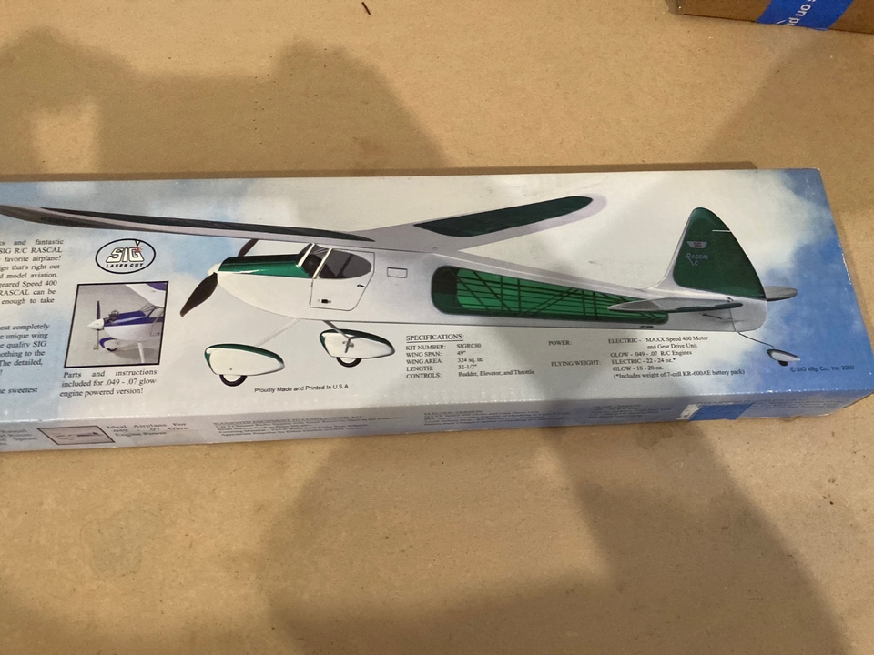 Sig Rascal Balsa RC Model Airplane Kit 49" SIGRC80 NOS - EXCELLENT | eBay