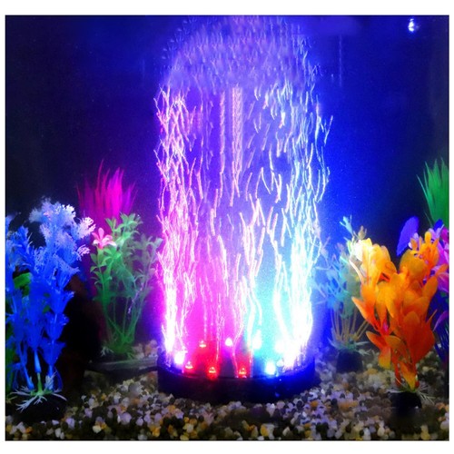 4.92 inch 12 LEDs Fish Tank Light, Bubbler Stone, LED Aquarium Lights ...