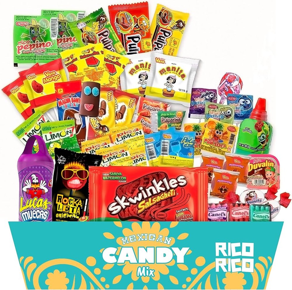Mexican Candy Assortment 50 pcs - Dulces Mexicanos Mix, Sweet & Spicy ...