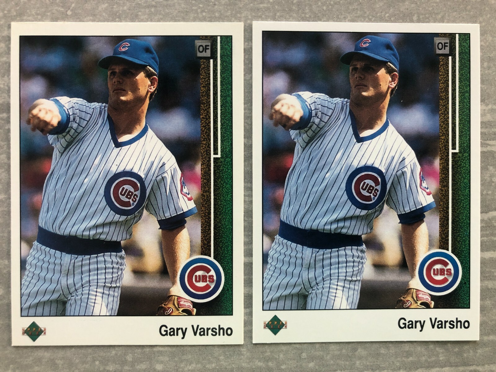 (2) 1989 Upper Deck GARY VARSHO Cubs Error & Corrected Baseball Cards ...