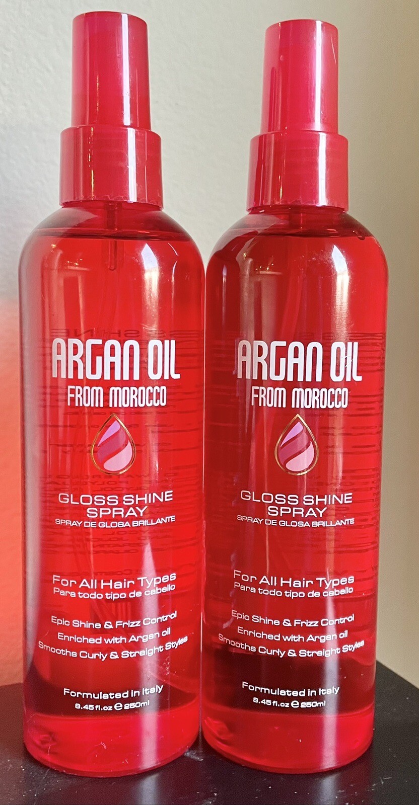 2 NEW VERED ARGAN OIL GLOSS SHINE SPRAY MOROCCO SMOOTHS FRIZZ 8.45oz EACH 705320133611| eBay