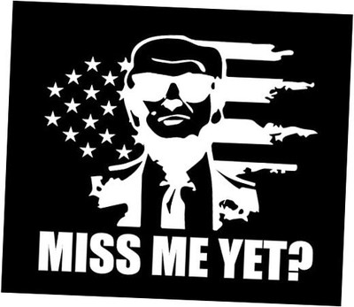 Trump Miss Me Yet sticker - 5" Decal {WHITE}- MAGA, Pro Trump, lets go ...