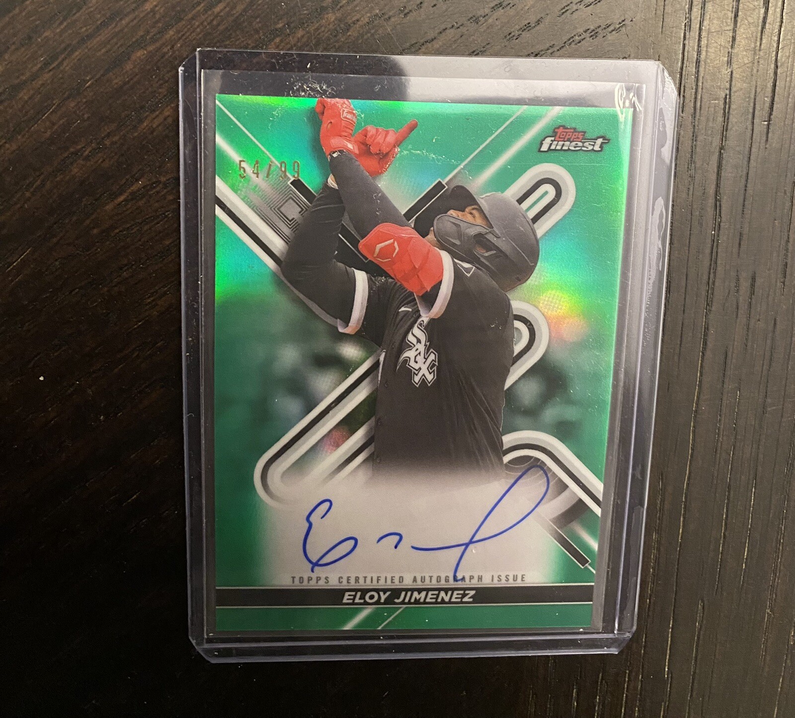2022 Topps Finest Eloy Jimenez Green Refractor Auto Autograph SP #d 54/ ...