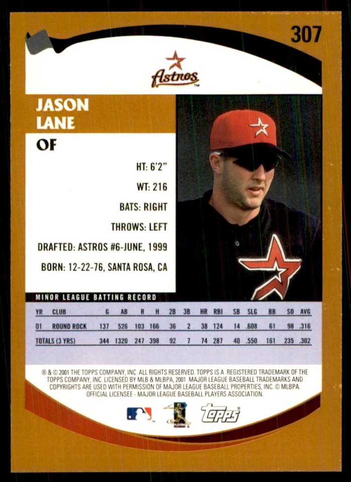 2002 Topps Jason Lane Baseball Cards #307 | eBay