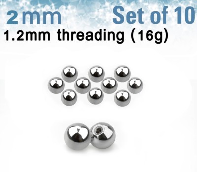 10pcs. 16g 2mm Ball 316L Surgical Steel Replacement Ball Top Parts | eBay