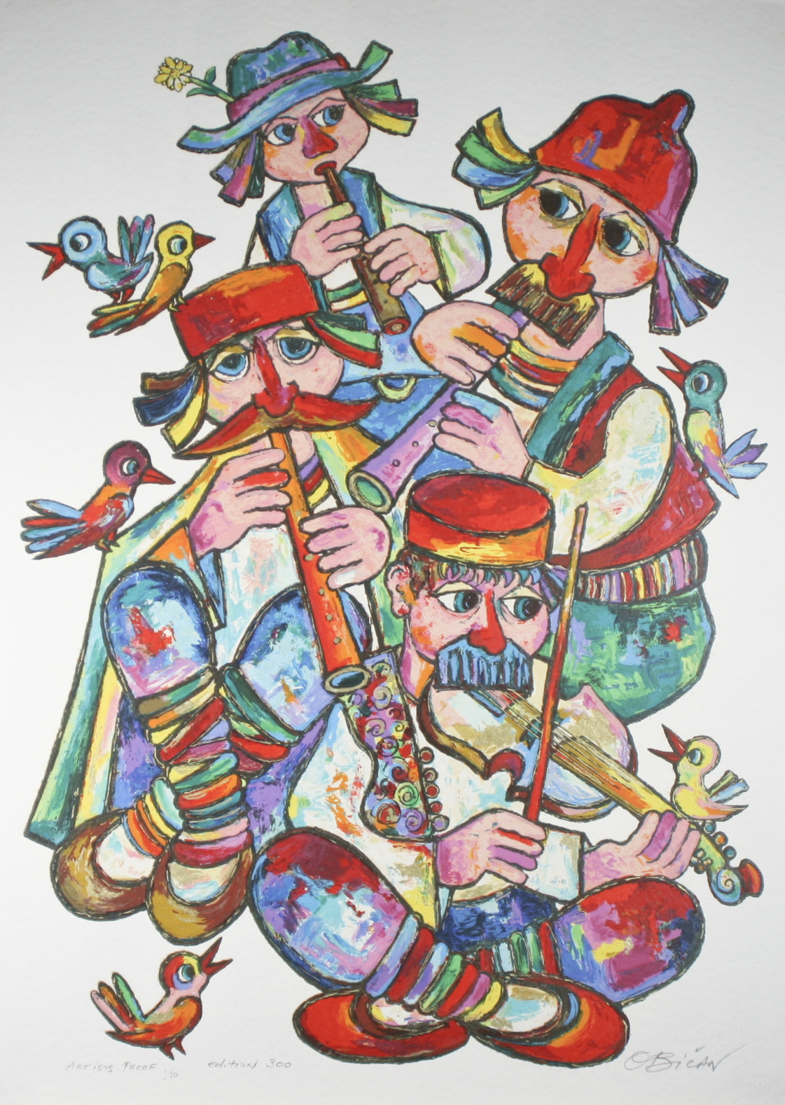 "Four Musicians" By Jovan Obican Signed Artist's Proof AP #1/50 ...