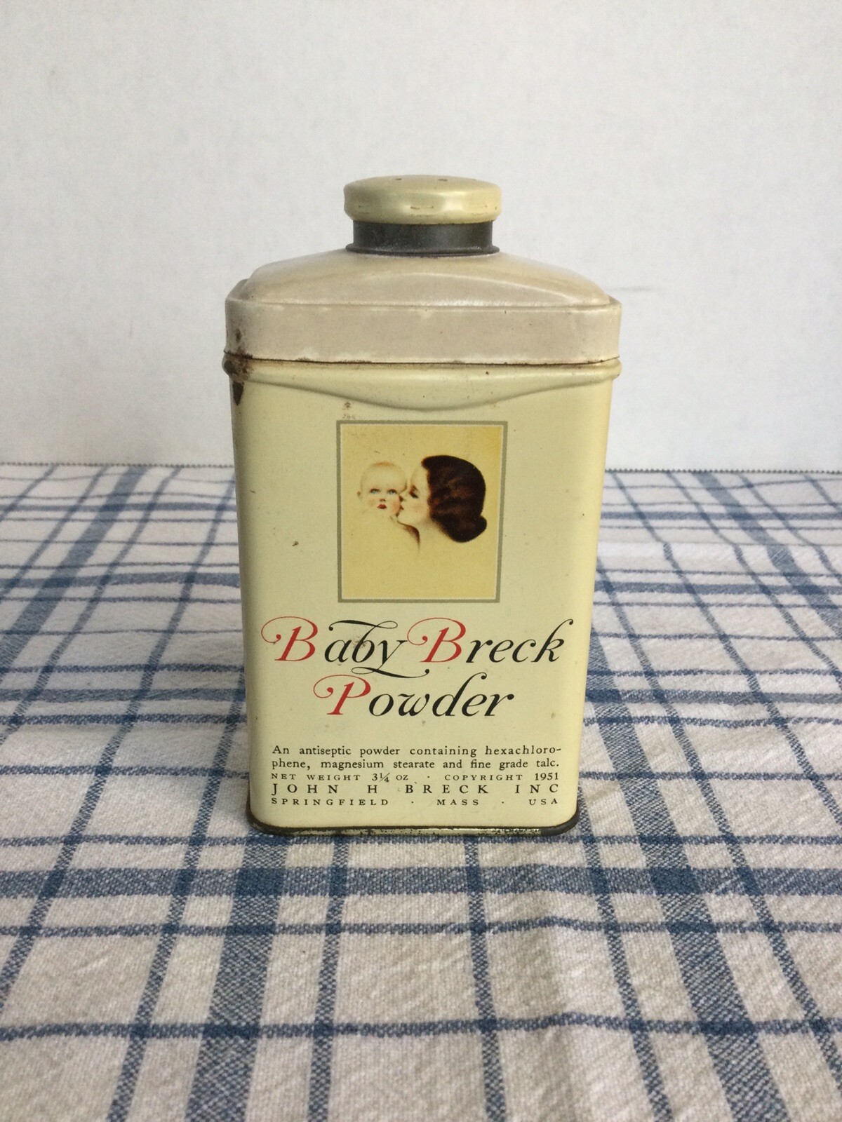 Vintage Baby Breck Talc Powder Tin 3 1/4 oz. John H Breck Inc ...