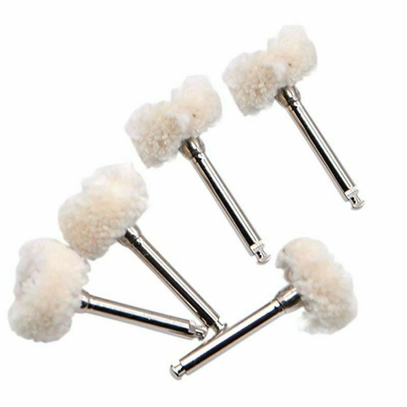 100 Pcs Dental Yarn Brushes Polishing Wheel 2.35mm Shank Mandrel Low ...