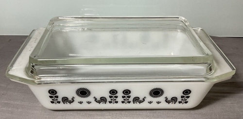 Rare Vintage Pyrex Black Rooster Space Saver #575-B Casserole 2qt. with Lid READ | eBay