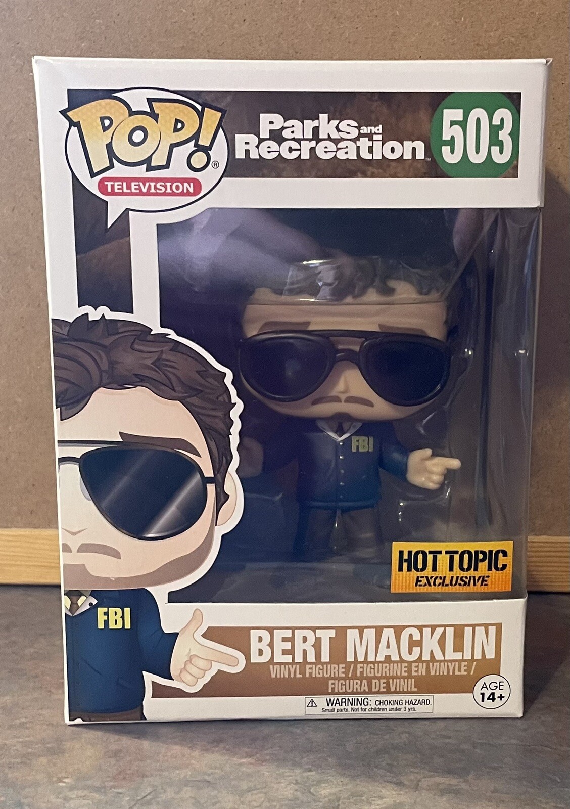 FUNKO POP! Parks and Recreation Bert Macklin #503 HOT TOPIC EXCLUSIVE ...