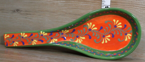 Mexican Talavera Style Pottery Spoon Rest Hand painted Signed 10" | eBay