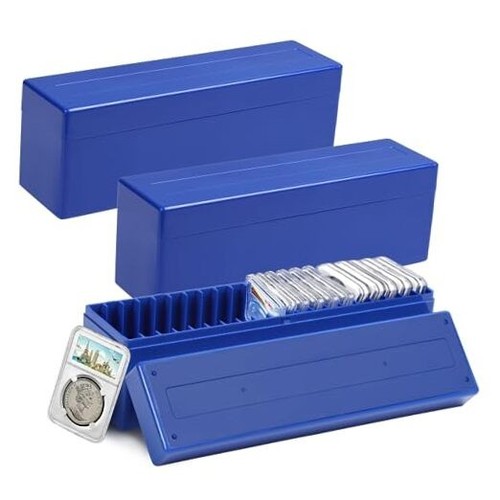3-Pack Coin Slab Storage Boxes - 20-Slot Plastic Cases for 60 Coins ...