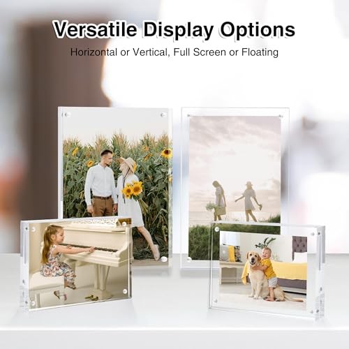 Acrylic Picture Frames 8x10, Strong Magnetic Photo Frame, Double Sided ...