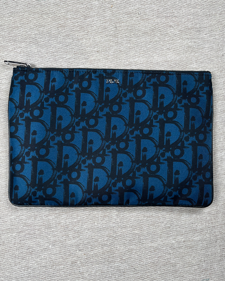 Dior paint stroke monogram blue pochette Bag New with tags | eBay UK
