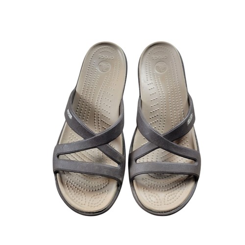 Crocs Patricia Wedge Sandal Women's 9 Brown Strap Lightweight Open Toe ...
