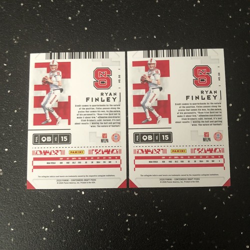 Ryan Finley 2020 Panini Contenders Draft Picks Football #88 NC State ...