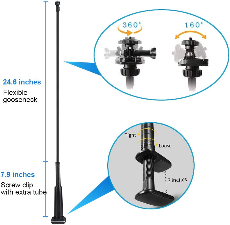 32 Inch Webcam Stand Camera Mount Upgraded Thick Base Flexible ...