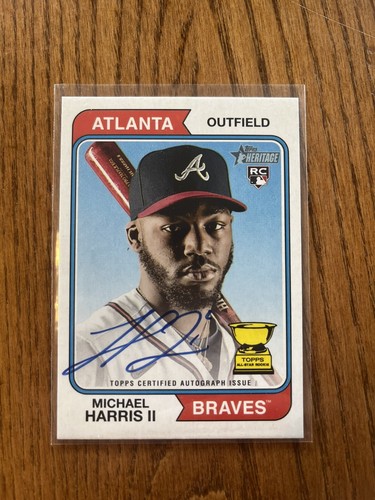 2023 Topps Heritage MICHAEL HARRIS II Braves rc Auto Real One ROOKIE ...