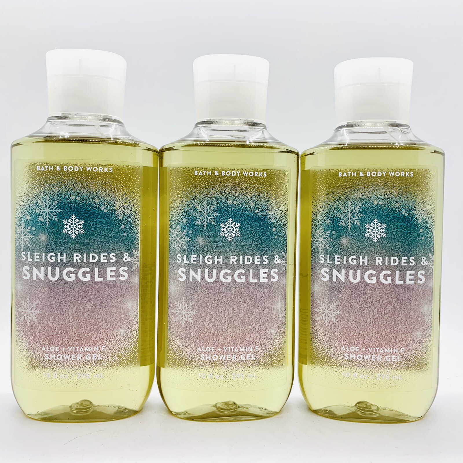 3-PACK BATH & BODY WORKS SLEIGH RIDES SNUGGLES SHOWER GEL WASH 10 FL OZ ...