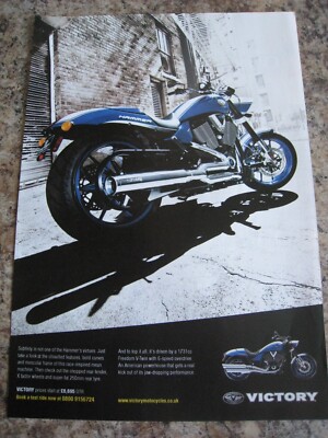 VICTORY MOTORCYCLES FREEDOM V-TWIN AMERICAN POWERHOUSE ADVERT A4 FILE ...