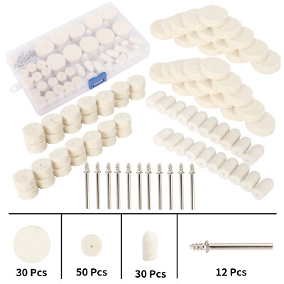 123Pcs Wool Grinding Head Polishing Burr Bit Mounted Set Grinding ...
