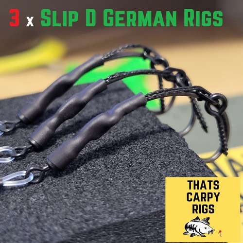 3 Korda Style Slip D German Rigs / Amnesia Boom & Nash Braid / Pre Tied ...