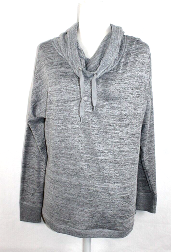 GERRY Sweater Woman Size Large Heather Gray Drawstring Neckline L/S ...
