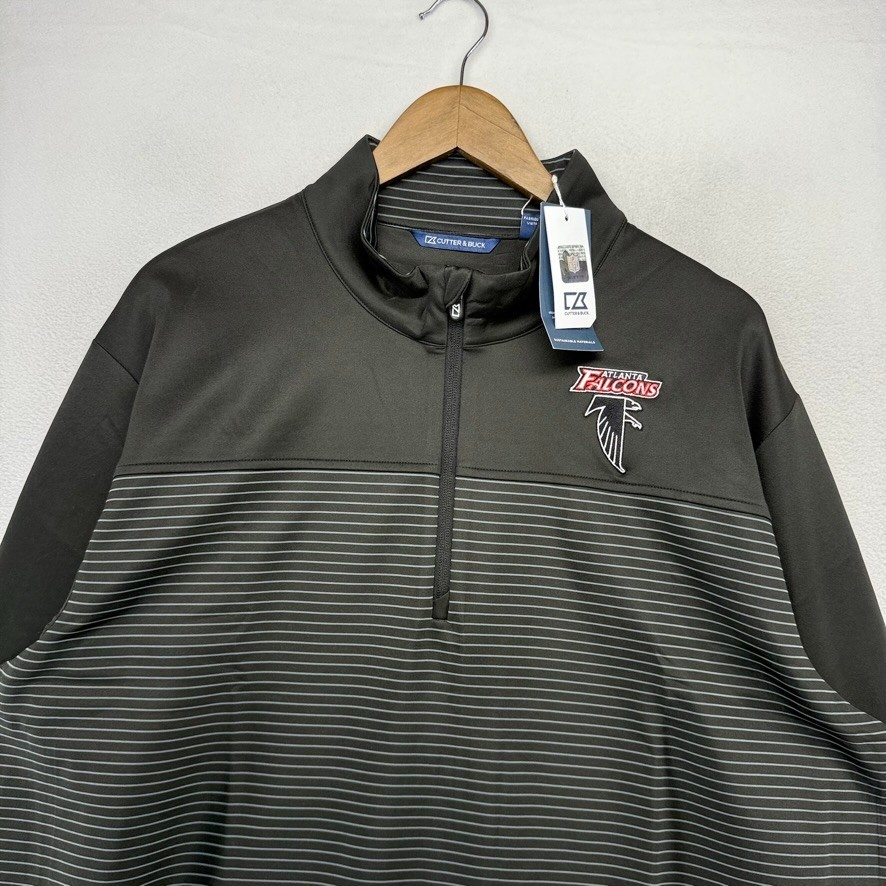 Atlanta Falcons Quarter Zip Men's XLT XL Tall Black Traverse Striped ...