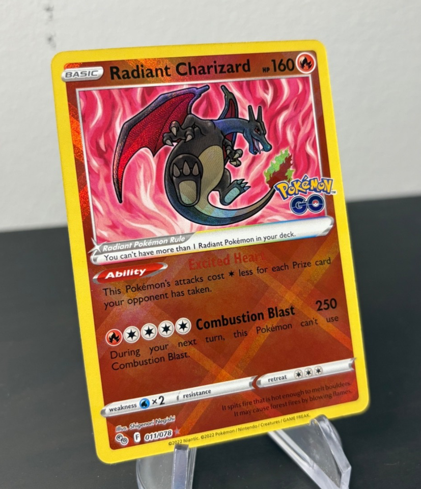 2022 Pokemon Radiant Charizard Radiant Rare Pokemon Go 011/078 Card ...
