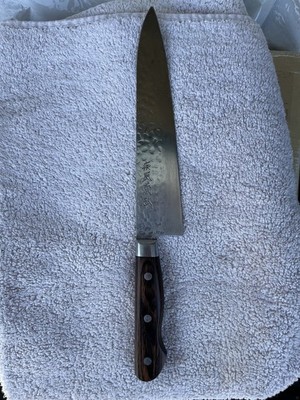 Yoshihiro VG-10 16 Layer Hammered Damascus Stainless Steel Gyuto Chefs ...