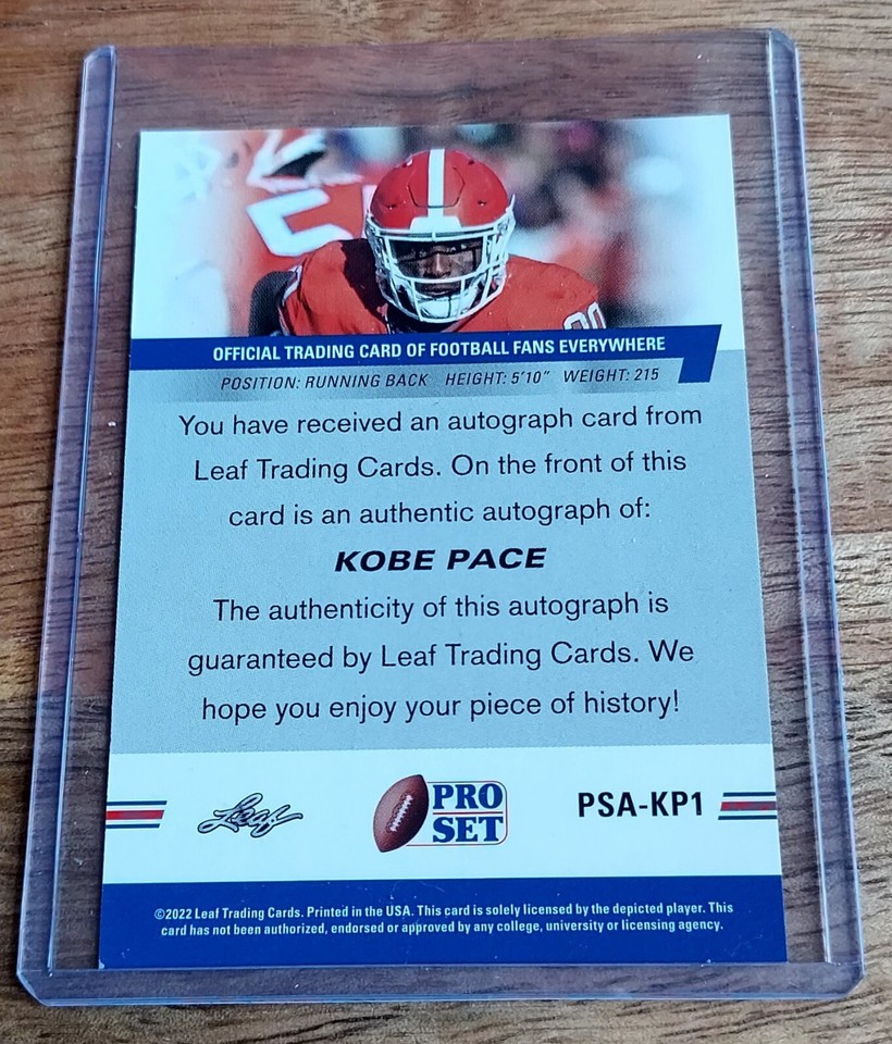 2022 Leaf Pro Set Football #PSA-KP1 Kobe Pace AUTO ROOKIE CARD RC | eBay