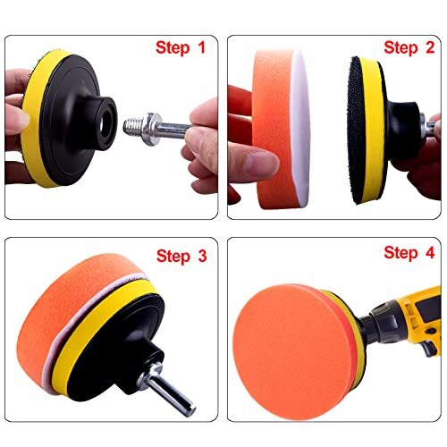 16 Pieces Buffing Pads 6 Inch Car Polishing Pad Kit Foam Polish Pads ...