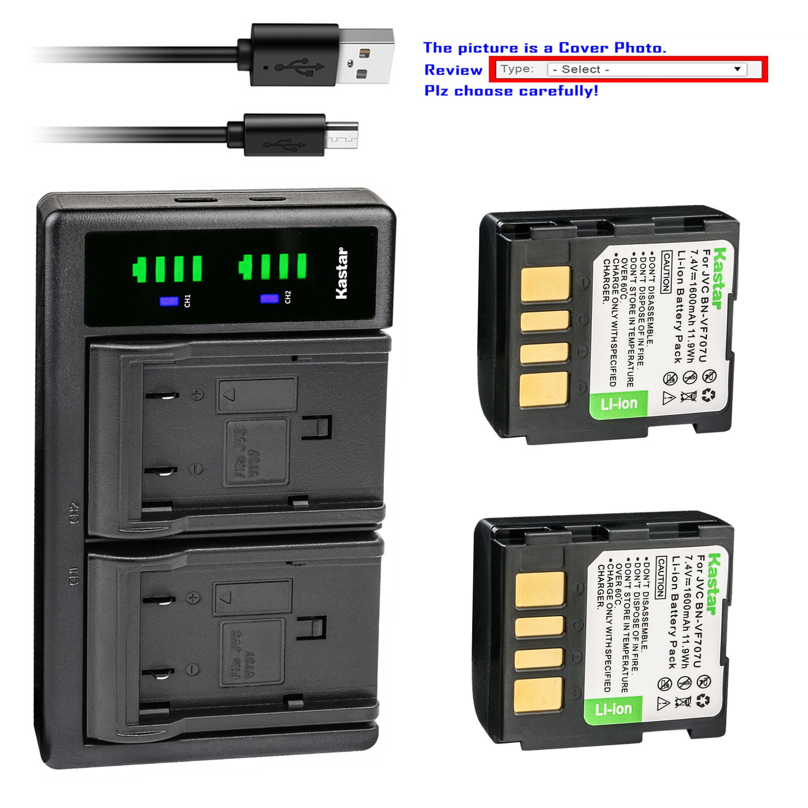 Kastar Battery Ltd2 Charger For Jvc Bn Vf707 And Jvc Gr D290ag Gr D290ah