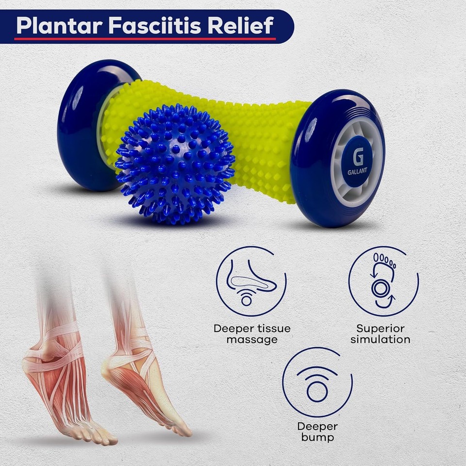 Foot Massage Roller Hard Spiky Ball Plantar Fasciitis Feet Pain Relief ...