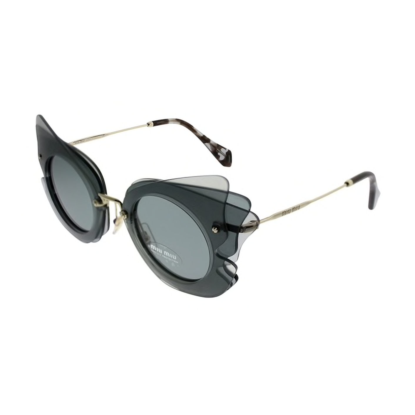 MIU MIU Cat Eye Butterfly SMU02S Dark Gray Frame Gray Lens Sunglasses ...