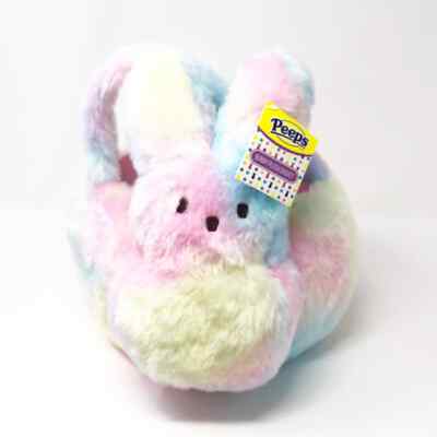 Peeps Easter Basket New Rainbow Tie Dye Pink Yellow Blue | eBay