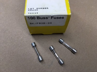 (10 pcs) F02B-2A Bussmann, 2 Amp 250vac, High-Reliability Glass Fuse | eBay