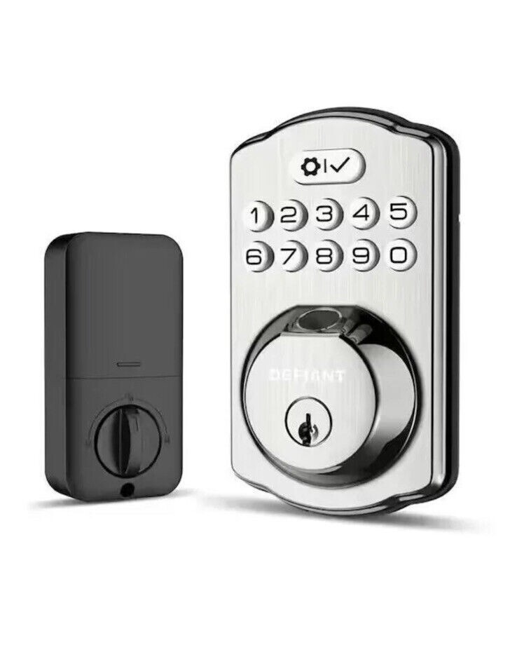 Defiant Single Cylinder Castle Electronic Deadbolt Satin Nickel | eBay