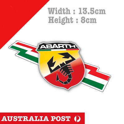 Abarth with Italian Flag Logo Laptop , Car Decal Sticker | eBay Australia