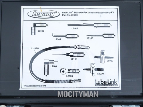 Legacy Grease Gun Accessory Kit L2560 Workforce Pro LubeLink 10 Pieces ...