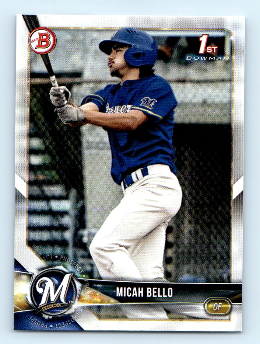 2018 Bowman Draft Micah Bello Milwaukee Brewers #BD-111 1st Bowman | eBay