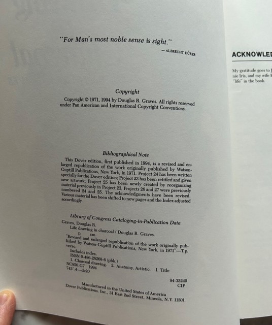 Dover Art Instruction Ser.: Life Drawing in Charcoal by Douglas R ...