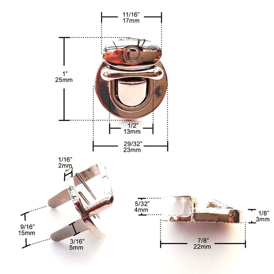 Leather Bag Case Handbag Purse Tuck Lock Closure Catch Clasp Buckle DIY ...