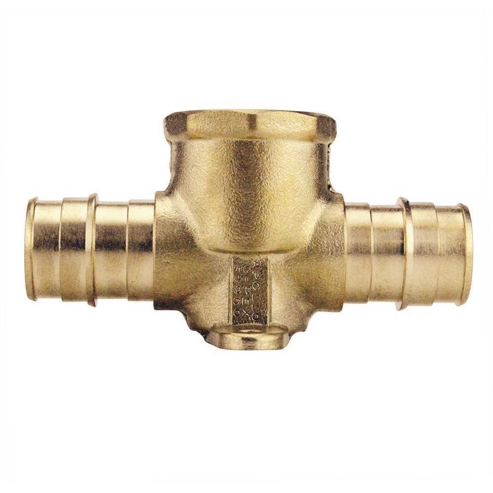 3/4 in. Brass PEX-A Barb x Brass PEX Barb x Female Pipe Thread Drop-Ear ...