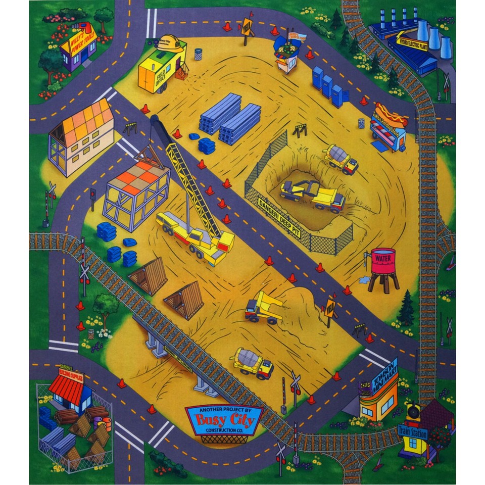 Kinder Spielteppich Auto Straßen Teppich 70 x 80 cm 10 Motive ...